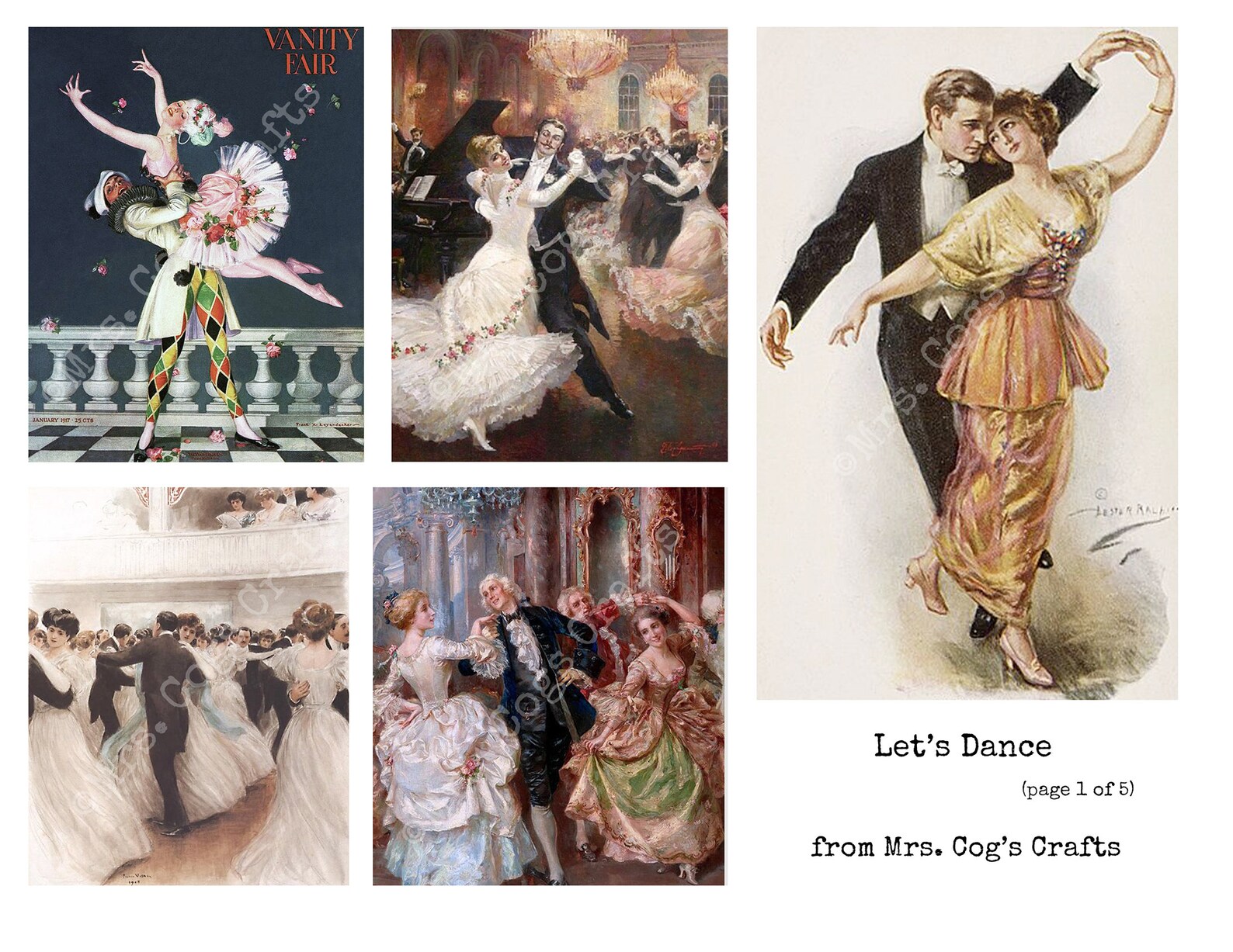 Let's Dance Digital Ephemera Printable Images Vintage | Etsy