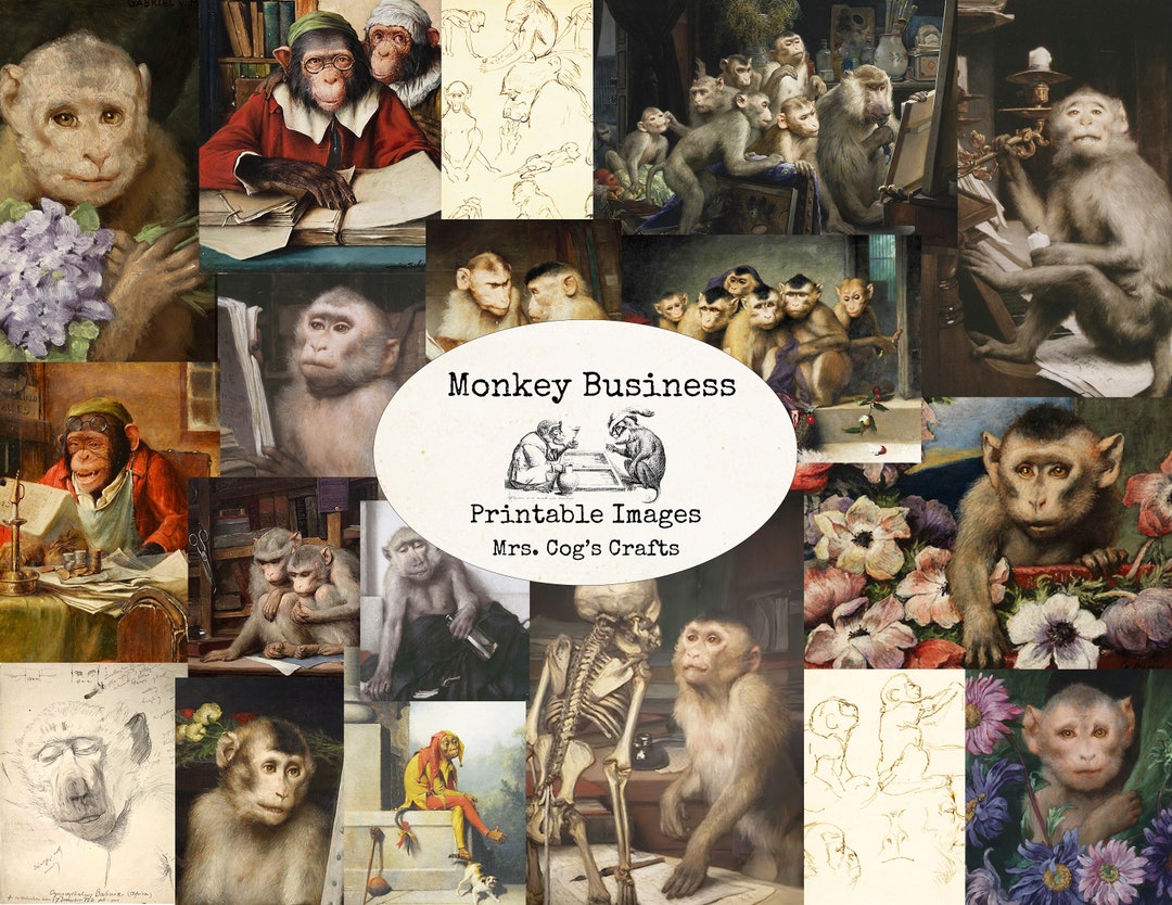 Monkey Business - Printable Images, Digital Ephemera, Vintage Art ...