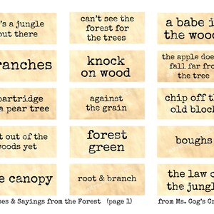 Forest Phrases and Sayings - Journal Prompts, Printable Words, Instant ...