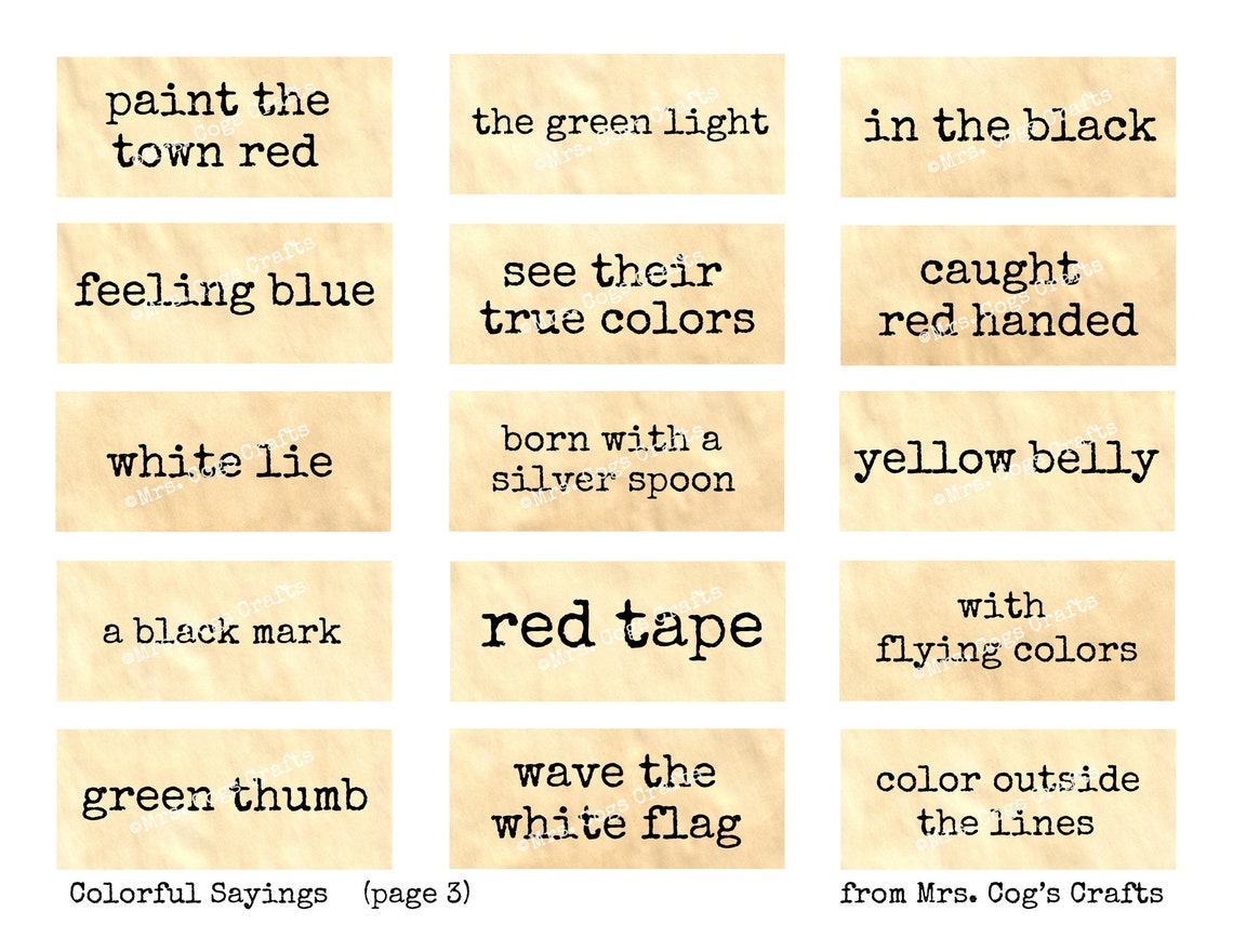 Colorful Sayings - Journal Prompts, Printable Words, Instant Download ...