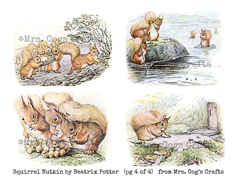 Squirrel Nutkin by Beatrix Potter Digital Ephemera Classics - Etsy
