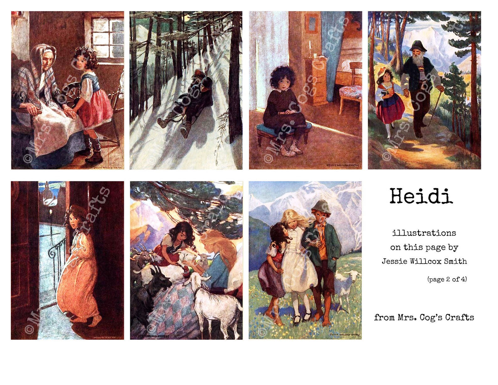 Heidi by Johanna Spyri Various Illustrators Printable - Etsy