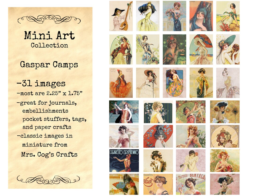 Mini Art - Gaspar Camps - Printable Images, Digital Download, Miniature ...