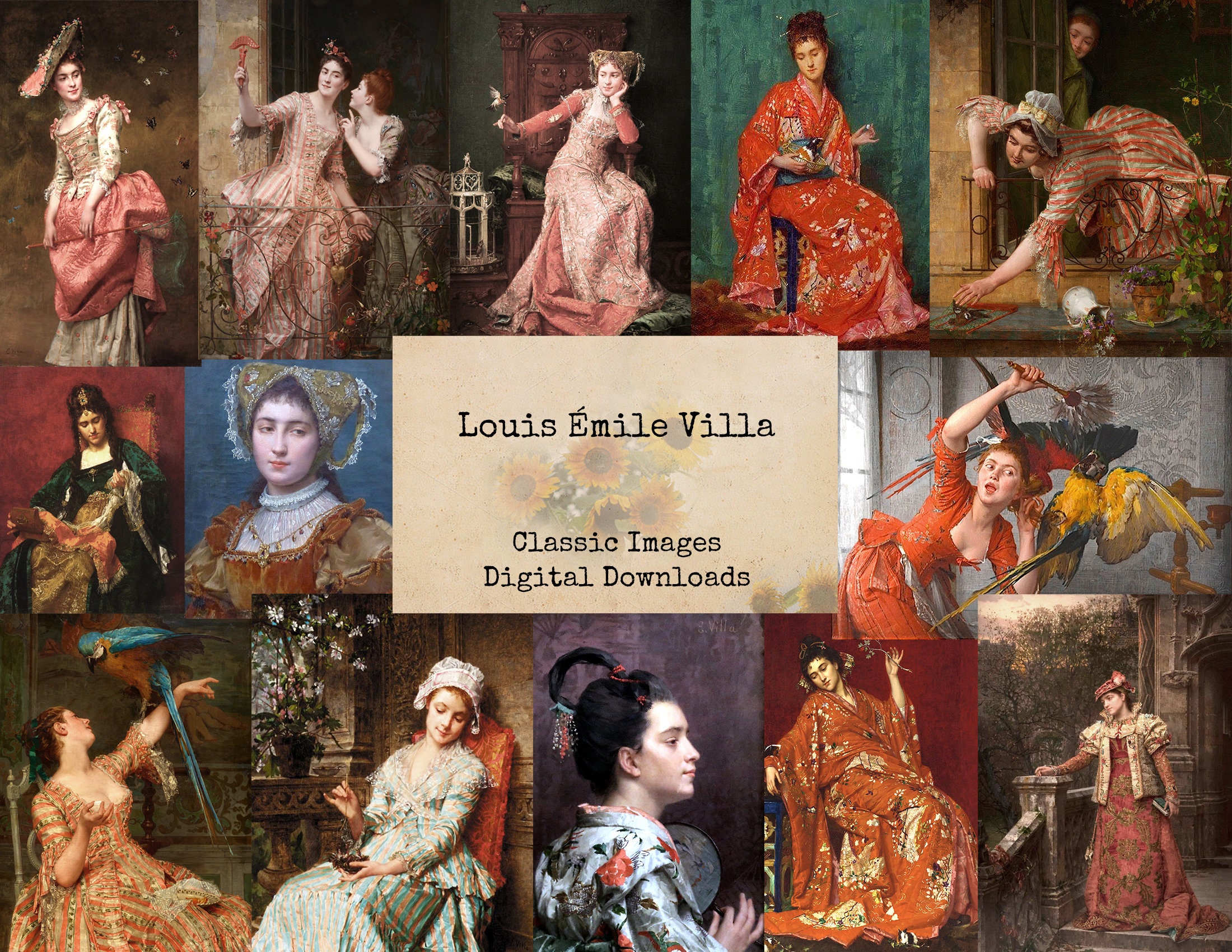Louis Émile Villa Ephemera Classics Printable Images | Etsy