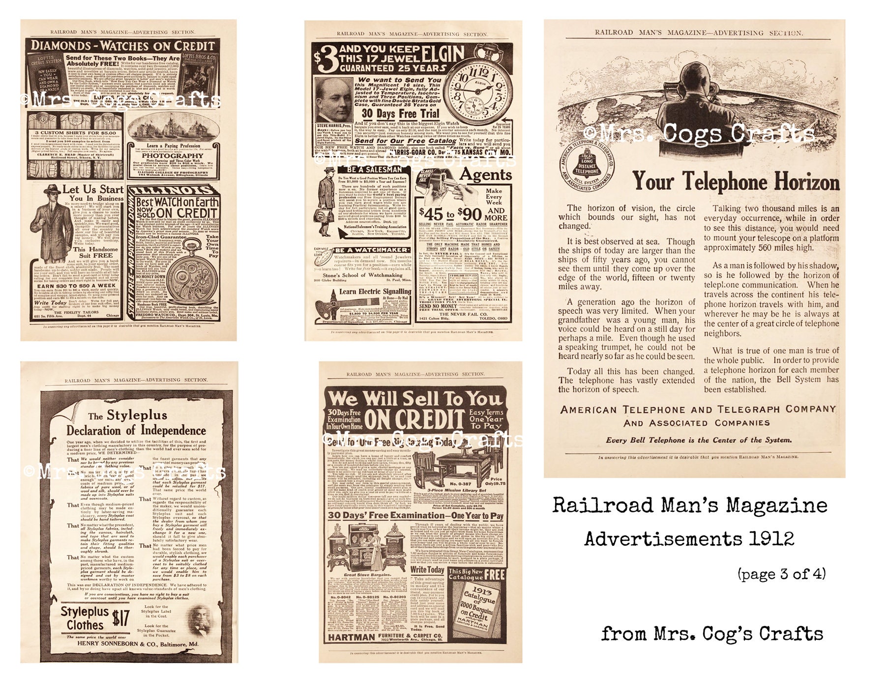 Railroad Man's Magazine Ads 1912 Digital Ephemera | Etsy