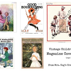 Vintage Children Magazine Covers - Printable Images, Ephemera, Instant ...