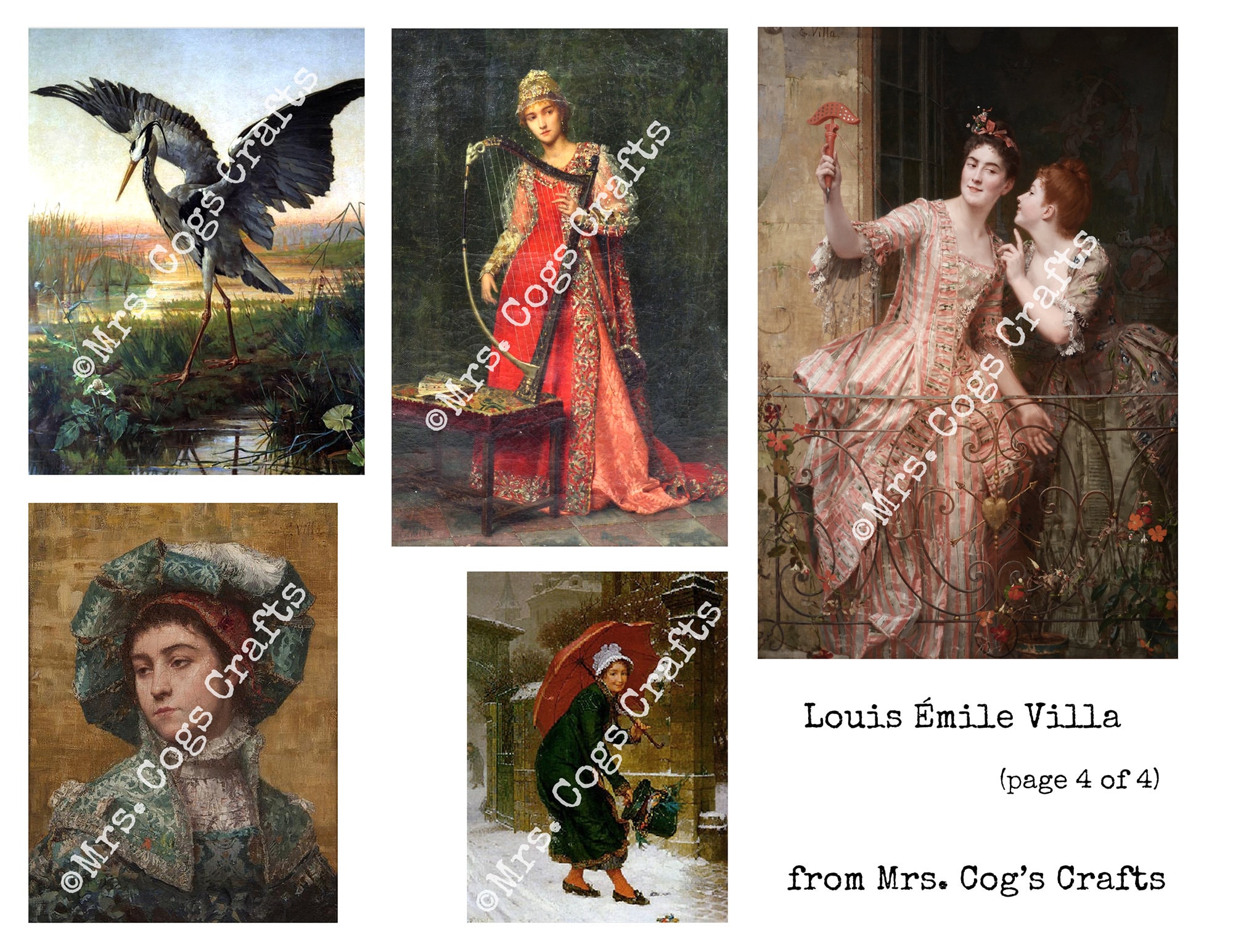 Louis Émile Villa Ephemera Classics Printable Images | Etsy