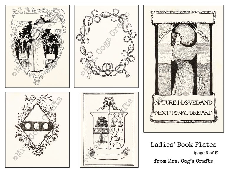 Ladies' Book Plates - Ex Libris - Labels for Journals and Books ...