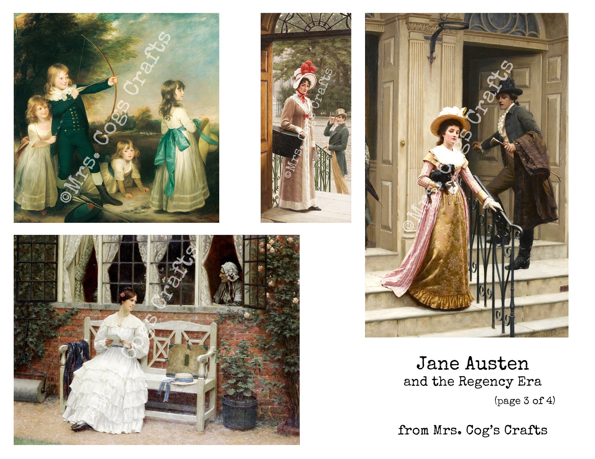 Jane Austen and the Regency Era Printable Images Ephemera | Etsy