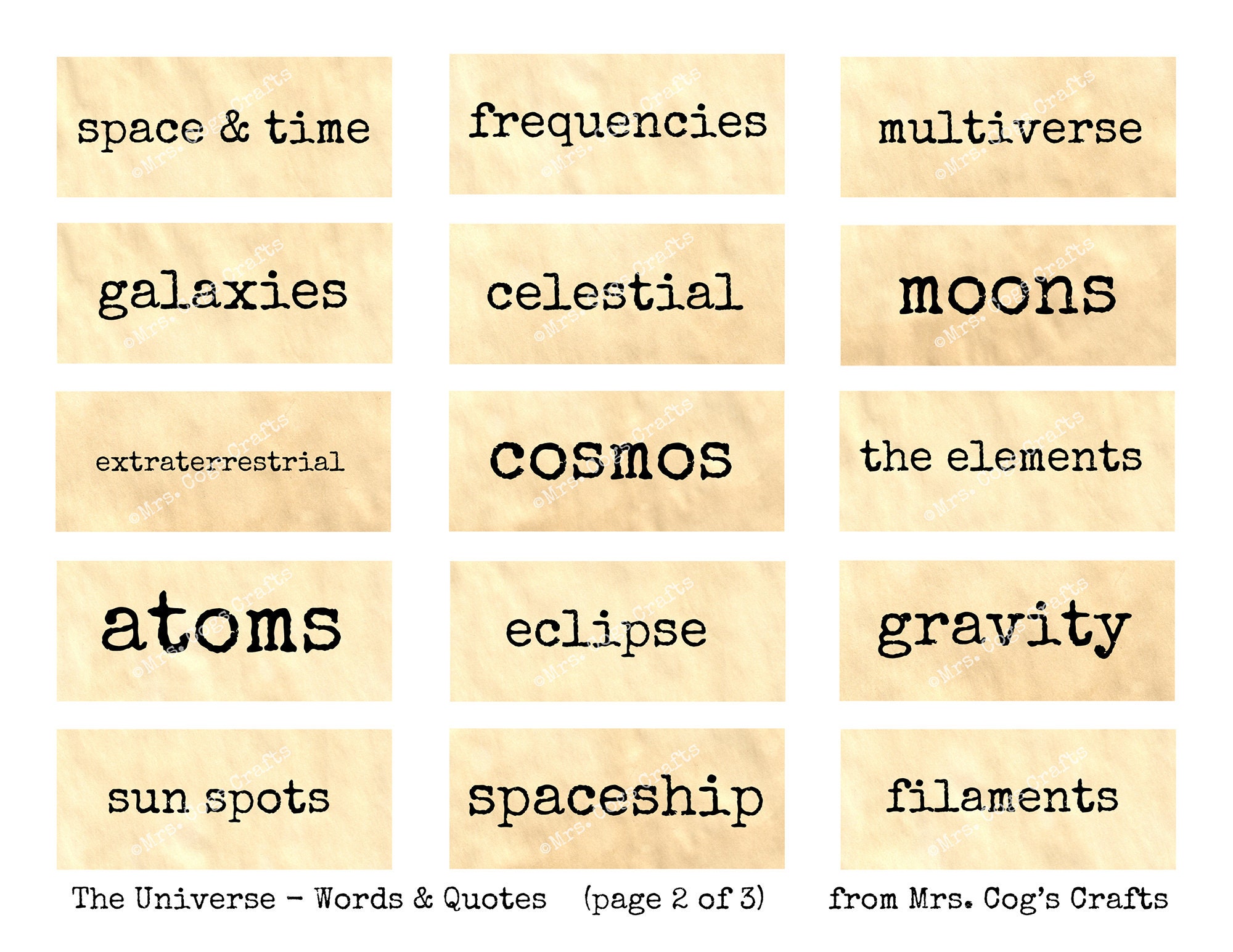 The Universe Words & Quotes Journal Prompts Printable - Etsy