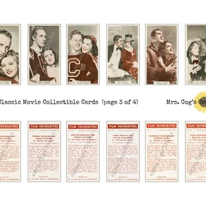 Classic Movies Cards - Printable Images, Digital Ephemera, Vintage Art ...