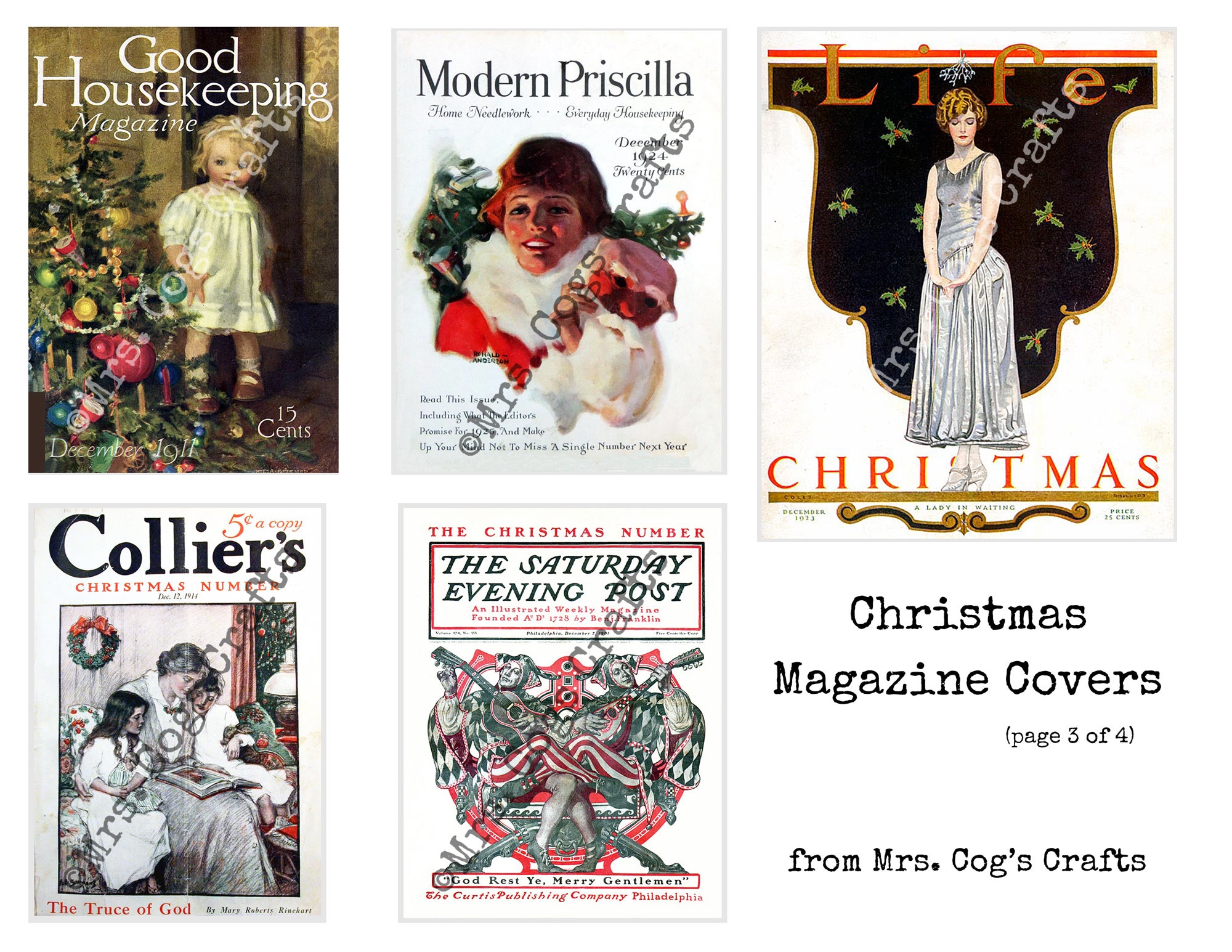 Christmas Magazine Covers Printable Images Ephemera - Etsy