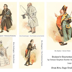 Dicken's Characters by Kyd - Digital Ephemera Classics, Printable ...