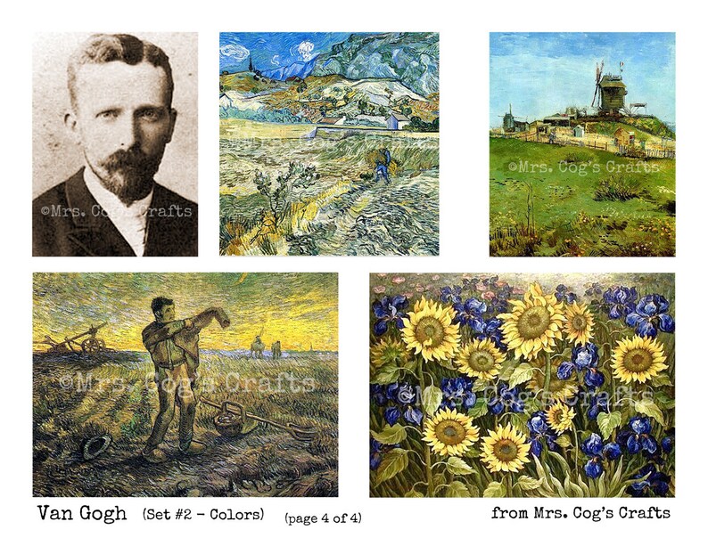 Van Gogh Colors set 2 Digital Ephemera Classics - Etsy UK