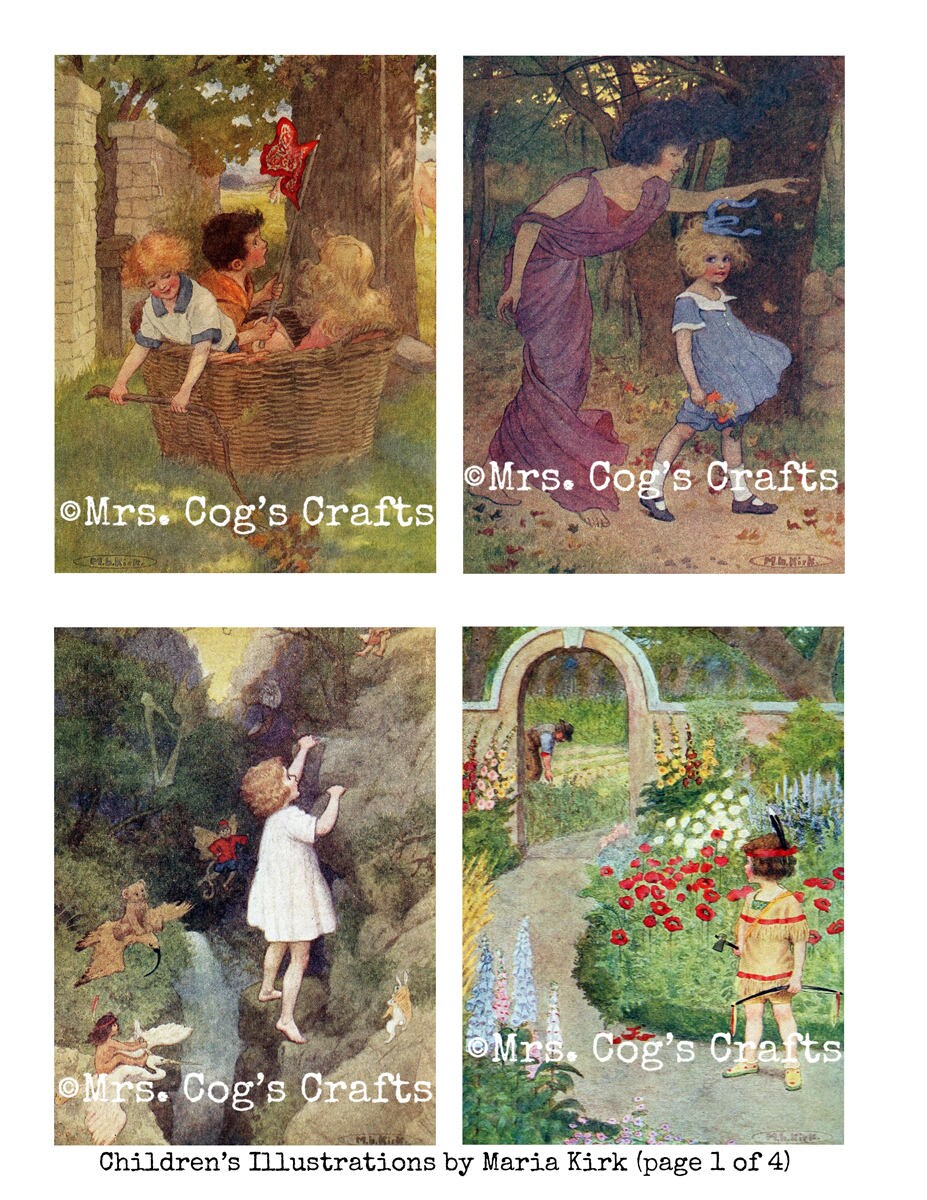 Children's Illustrations by Maria Kirk Digital Ephemera - Etsy