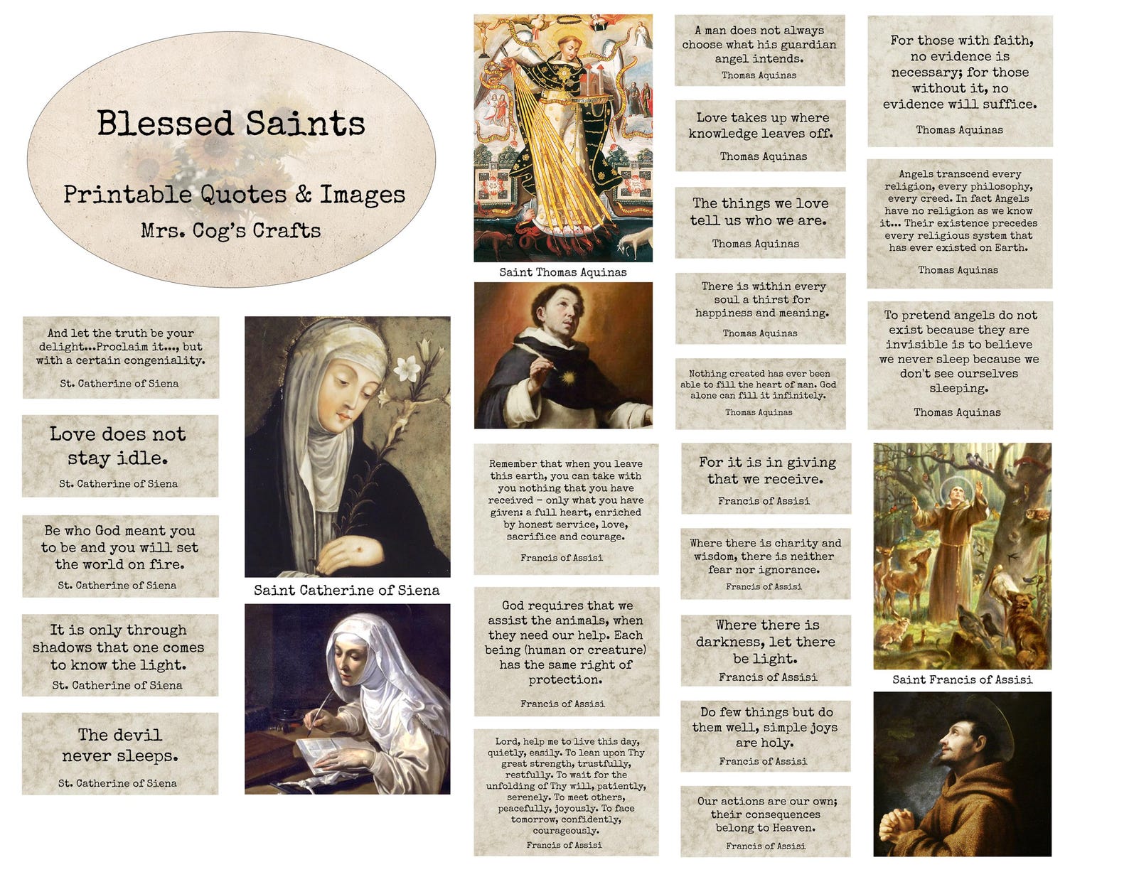 Blessed Saints - Printable Images & Quotes, Journal Prompts, Wise Words ...