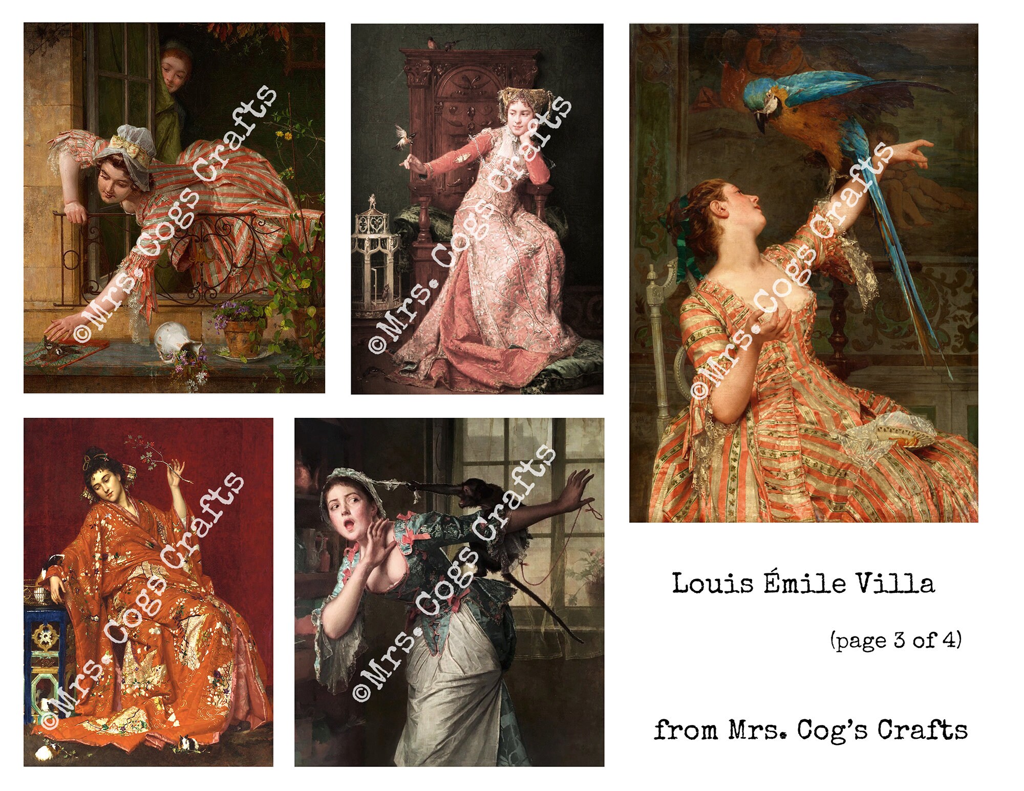 Louis Émile Villa Ephemera Classics Printable Images | Etsy