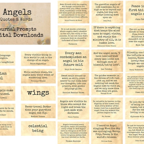 Angels Quotes & Words Journal Prompts Printable Words - Etsy