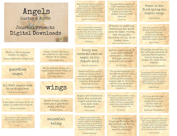 Angels Quotes & Words Journal Prompts Printable Words - Etsy