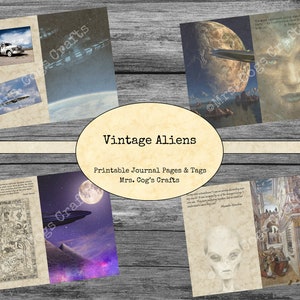 Vintage Aliens Junk Journal Kit - Printable Journal, Vintage Images ...