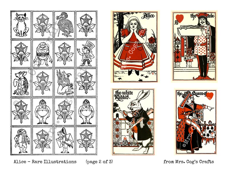 Alice Rare Illustrations Digital Ephemera Classics | Etsy