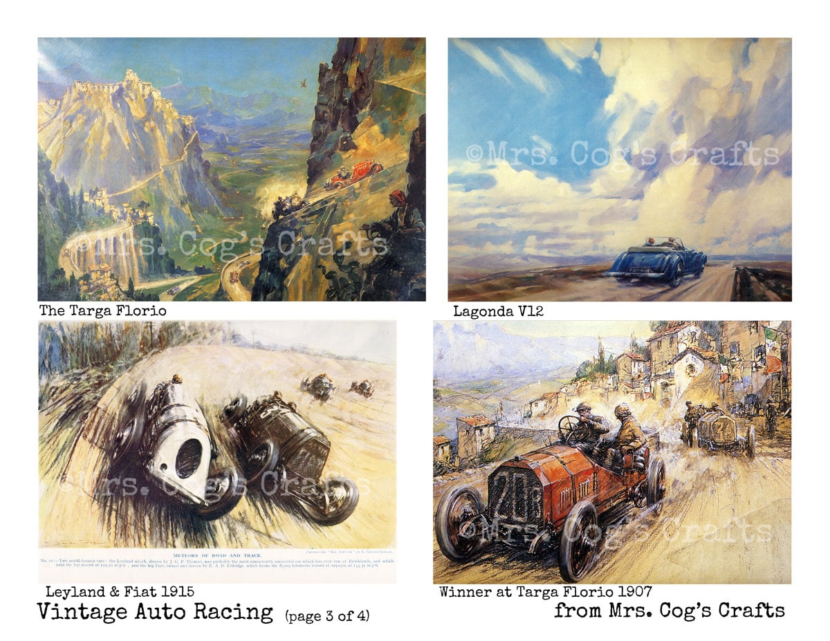 Vintage Auto Racing Digital Ephemera Classics Digital | Etsy