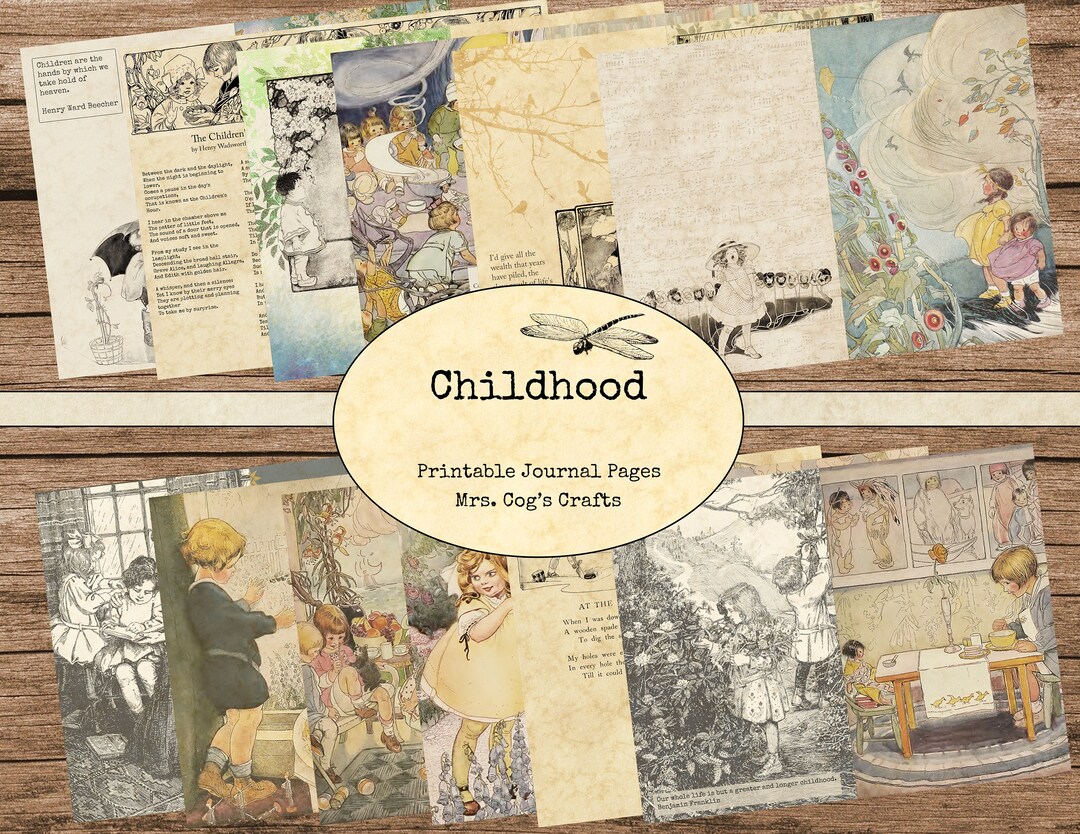 Childhood - Journal Pages, Paper Pack, Printable Journal Pages, Digital ...