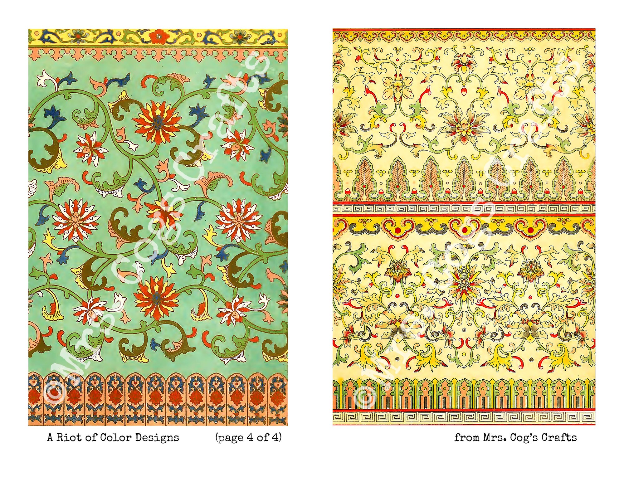 A Riot of Color Designs Set #1 - Printable Images, Instant Download ...