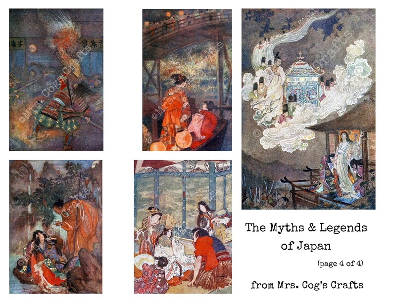 The Myths & Legends of Japan - Printable Images, Vintage Art, Instant ...