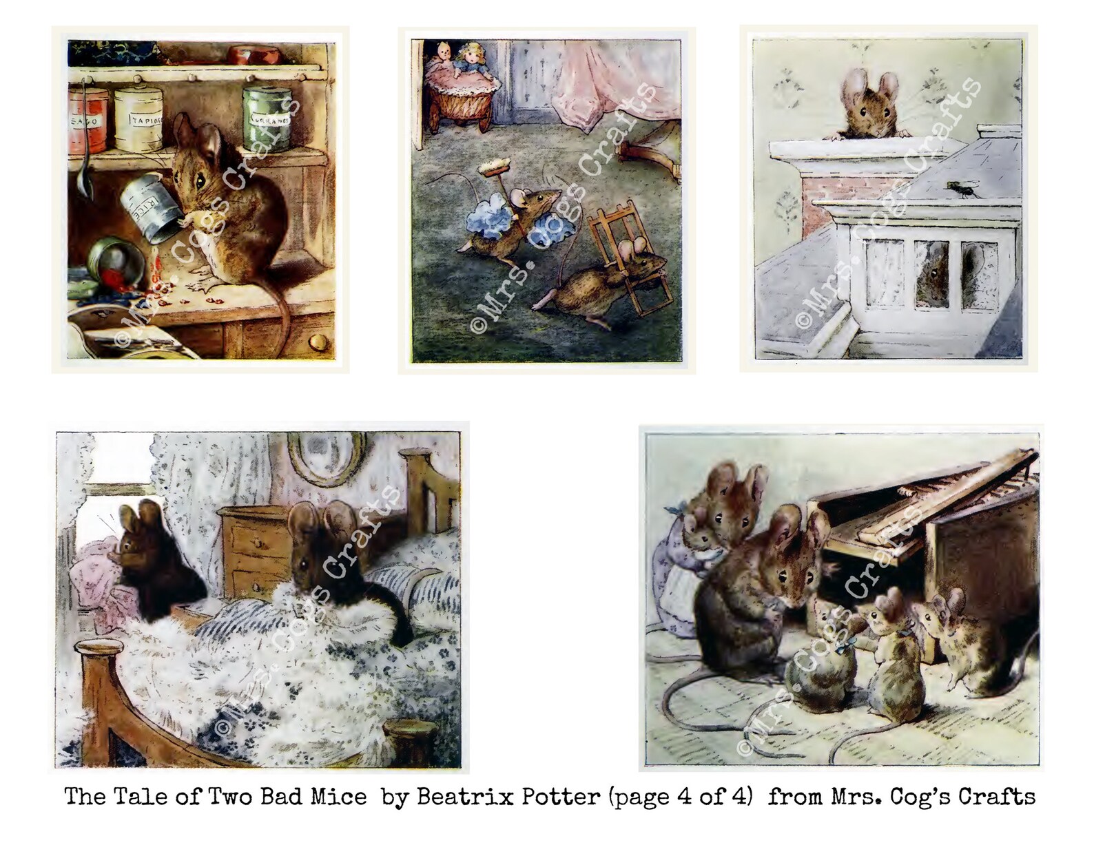 The Tale of Two Bad Mice by Beatrix Potter Digital Ephemera | Etsy