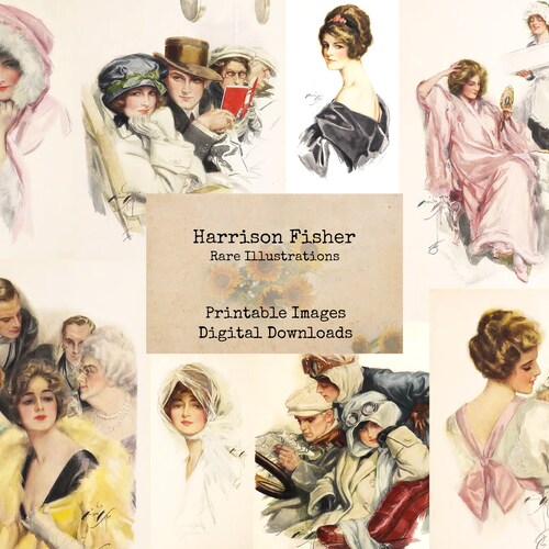 Harrison Fisher Rare Illustrations Printable Images Old - Etsy