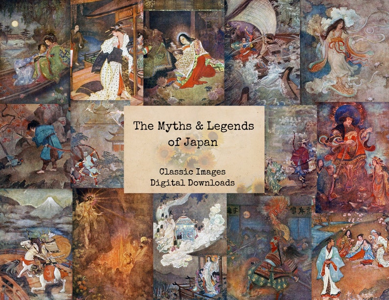 The Myths & Legends of Japan - Printable Images, Vintage Art, Instant ...