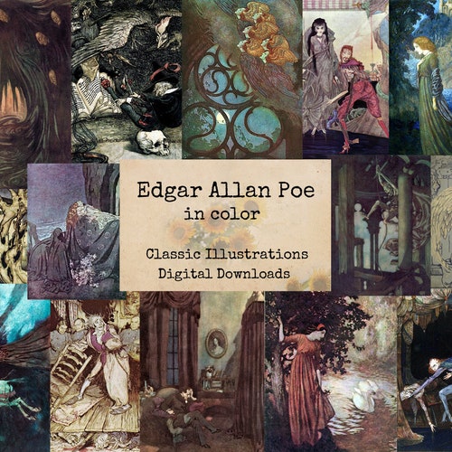 Edgar Allan Poe in Color Digital Ephemera Classics Digital - Etsy
