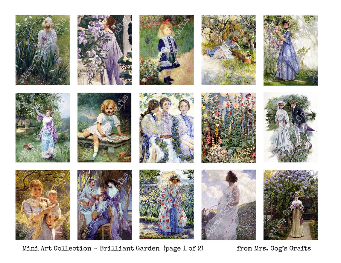 Mini Art Brilliant Garden Printable Images Digital - Etsy