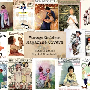 Vintage Children Magazine Covers - Printable Images, Ephemera, Instant ...