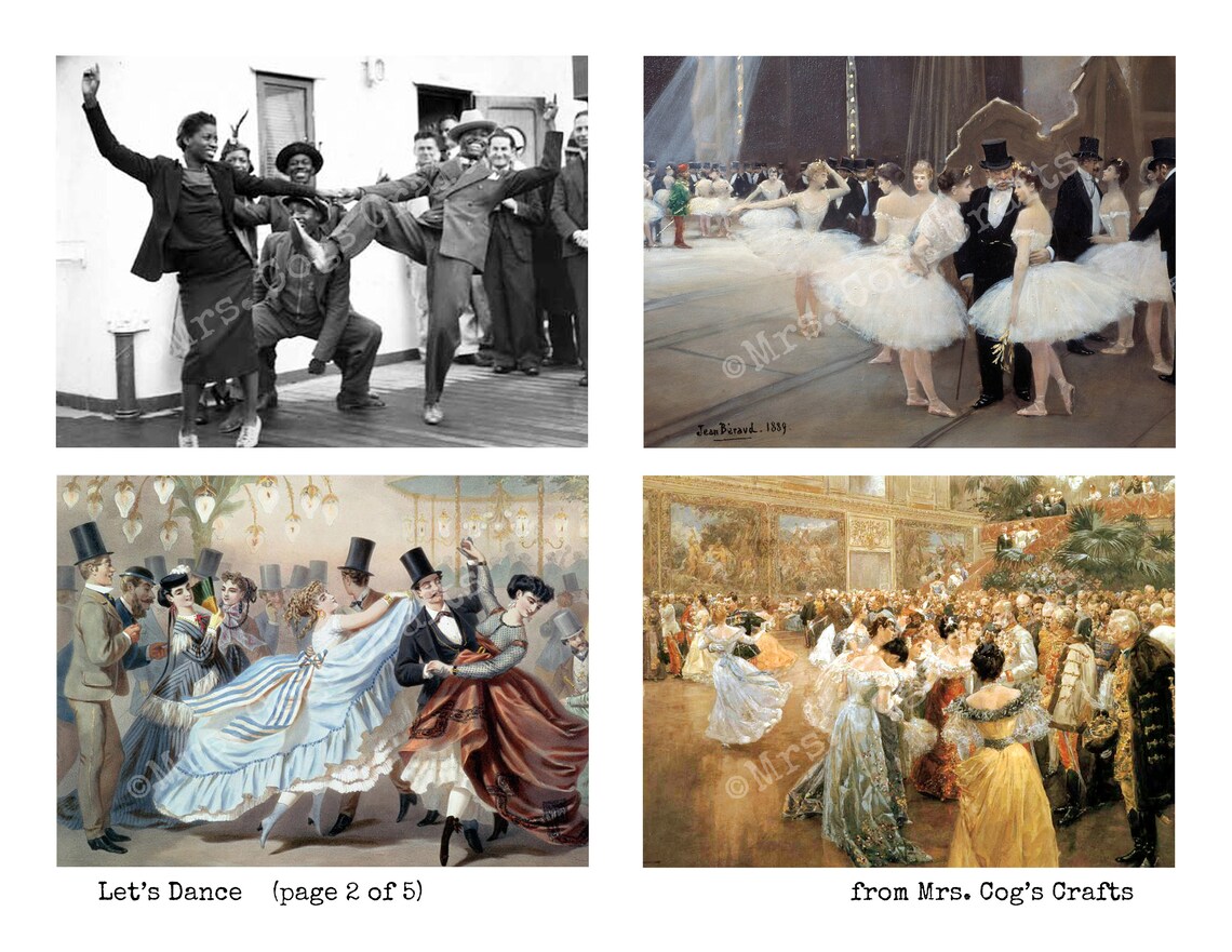 Let's Dance Digital Ephemera Printable Images Vintage | Etsy