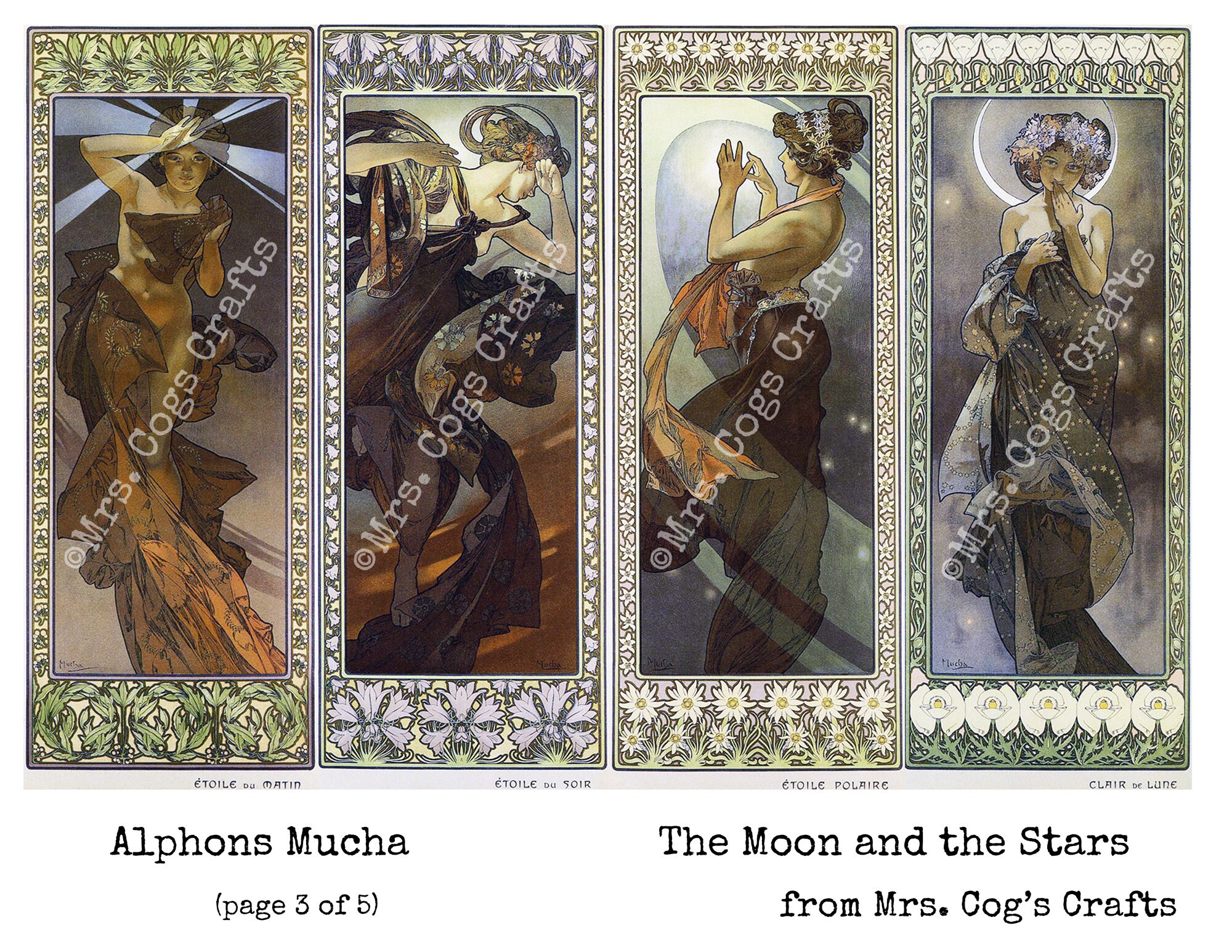 Alphons Mucha - Art Nouveau, Digital Ephemera, Digital Images, Vintage ...