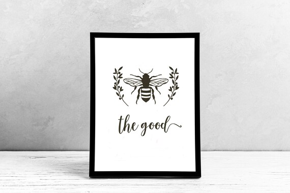 Bee Print Bee Printable Bee Word Art Bee Art Wall - Etsy