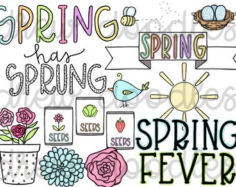 Easter Doodles Digital Clip Art Set Instant Download | Etsy