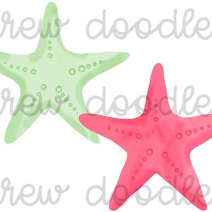 Watercolor Starfish Digital Clip Art Set- Instant Download - Etsy