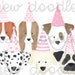 Watercolor Pink Party Dog Heads Digital Clip Art Set Instant | Etsy