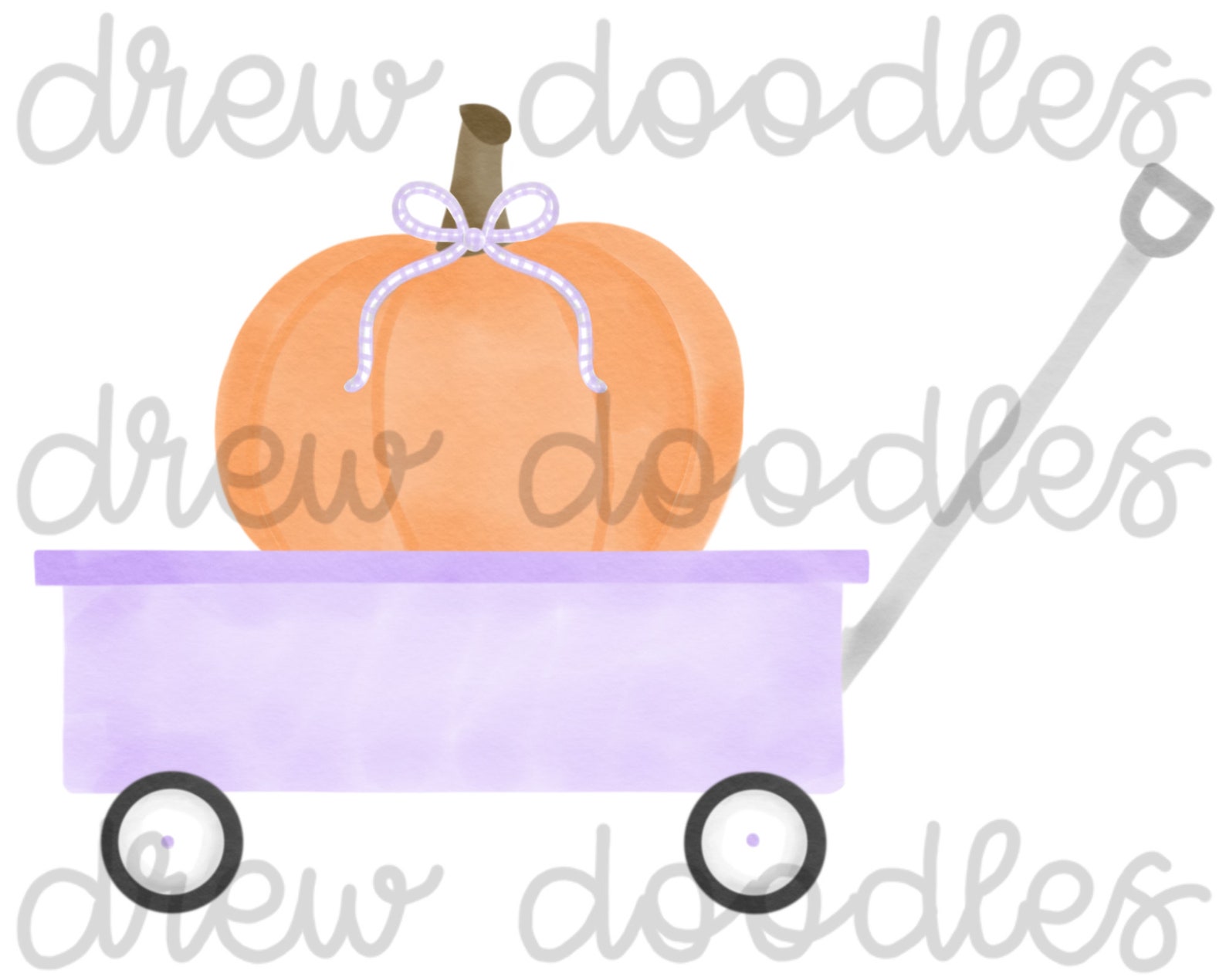 Watercolor Pink and Purple Girl Pumpkin Wagons Digital Clip - Etsy
