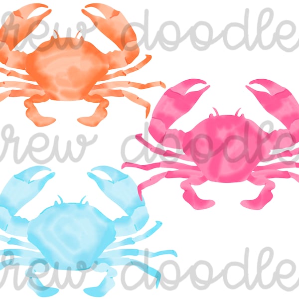 Watercolor Crab - Etsy