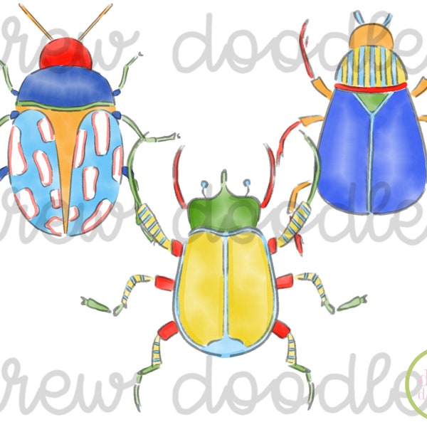 Watercolor Insects Clip Art Set - Etsy