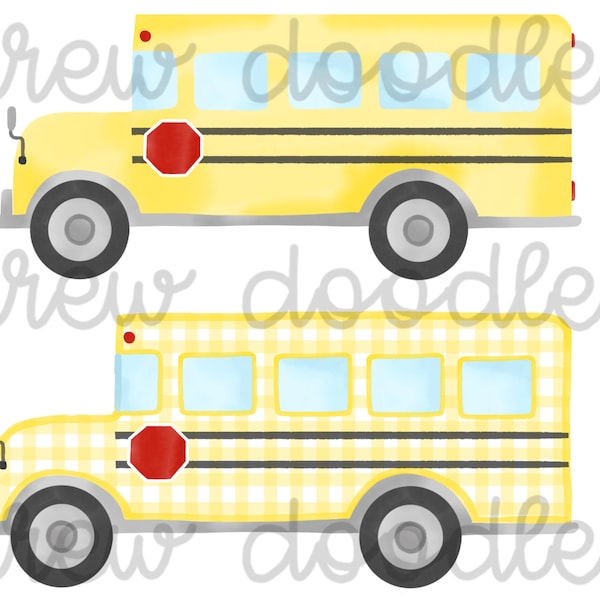 Yellow Bus Clip Art - Etsy