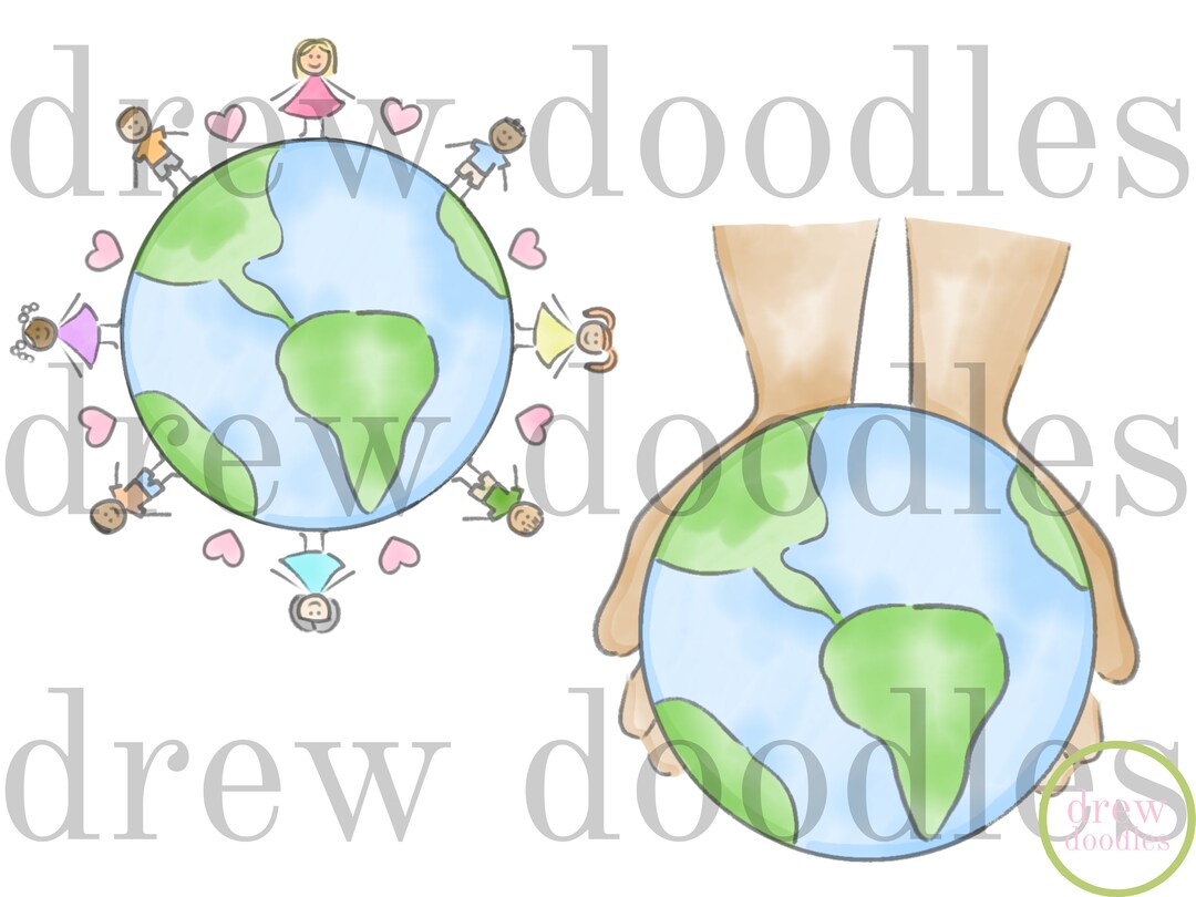 Watercolor Earth Day Digital Clip Art Set- Instant Download - Etsy