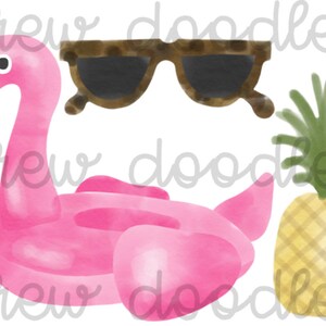 Watercolor Summer Fun Digital Clip Art Set- Instant Download - Etsy