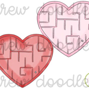 Watercolor Valentine's Day Mazes Digital Clip Art Set Instant Download ...