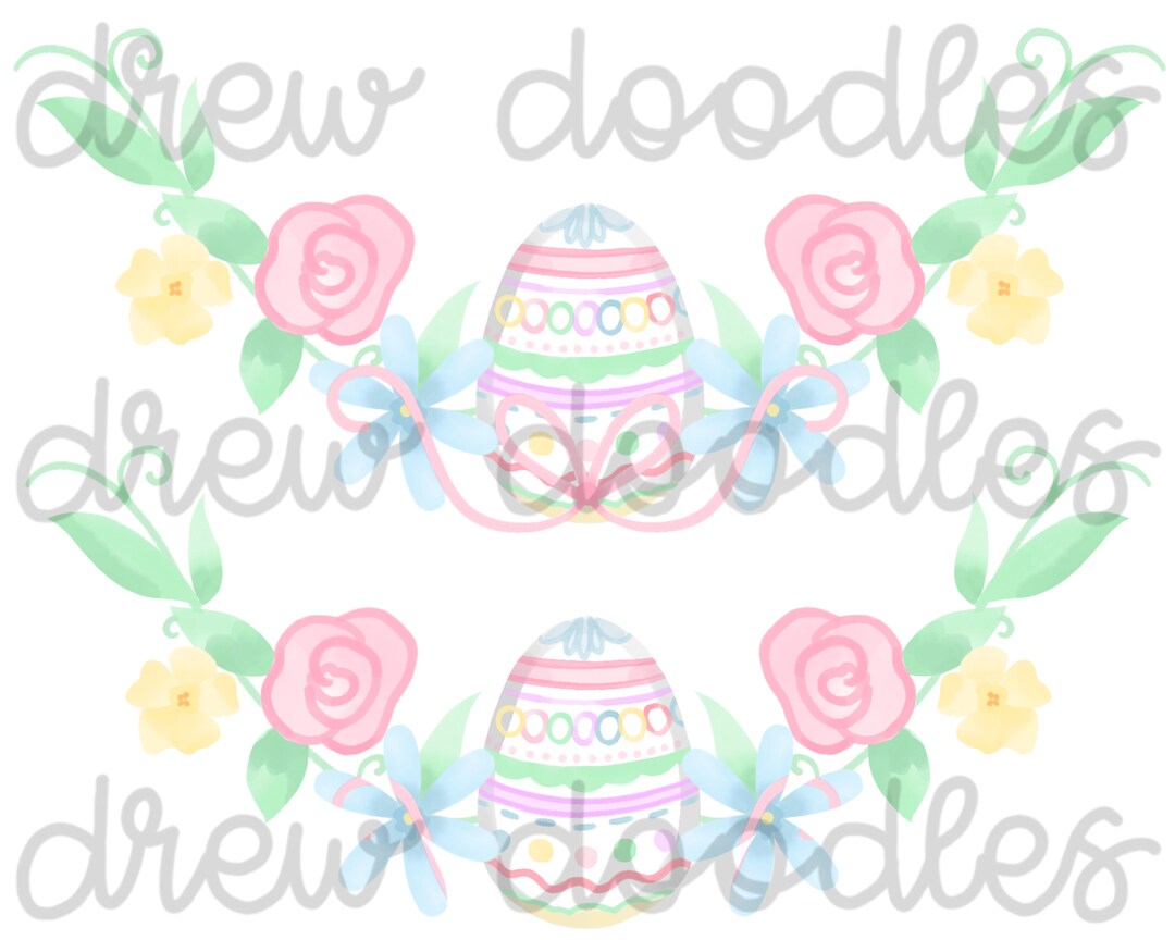 Watercolor Easter Egg Spring Garland Digital Clip Art Set- Instant ...