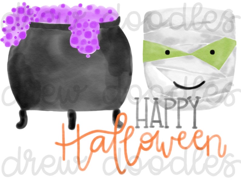 Watercolor Halloween Digital Clip Art Set- Instant Download - Etsy